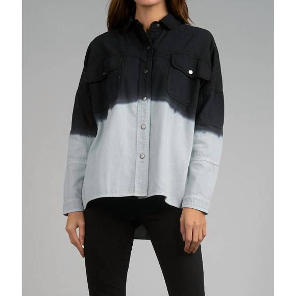 Elan | Jackets & Coats | New Elan Dip Dye Rock Roll Jacket In Blackgrey ...